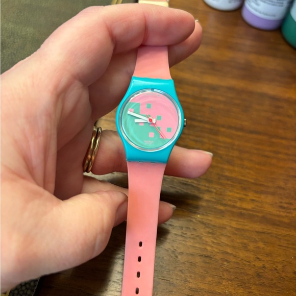 Swatch | Accessories | Vintage Authentic Swatch Watch Pink And Blue ...